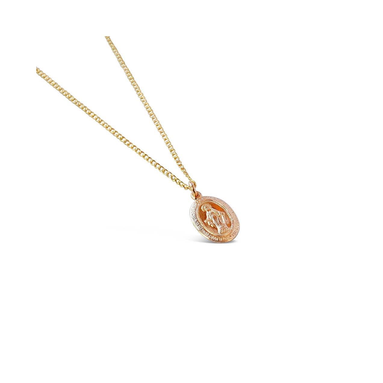 Necklace-Gold Small Virgin Mary – Splendor Beauty Emporium