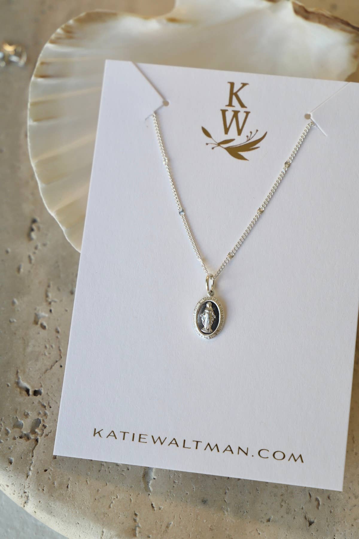 CN1569 Silver Necklace-Virgin Mary Mini Medallion – Splendor Beauty ...