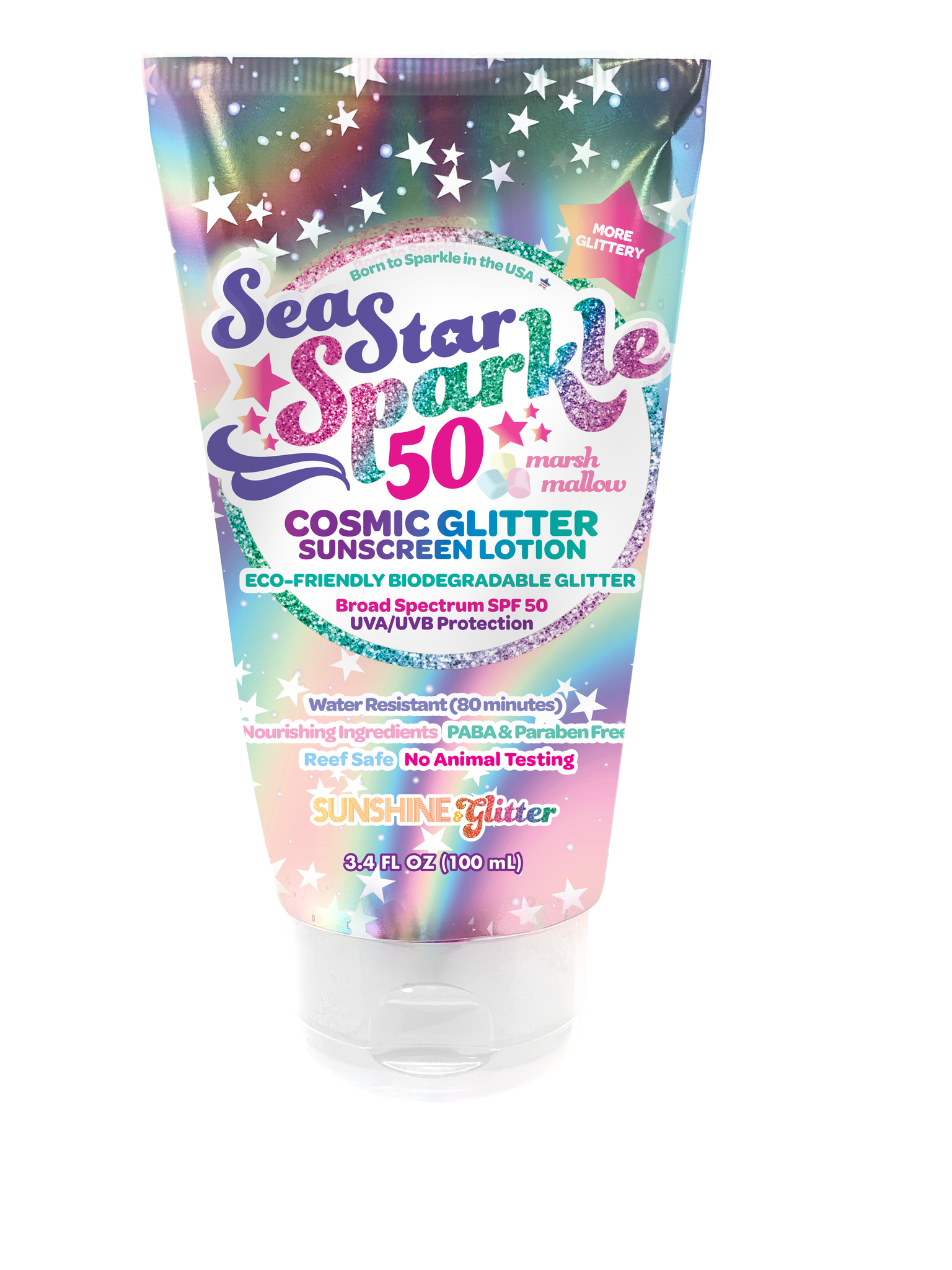 Sea Star Sparkle Cosmic Stardust SPF 50 Glitter Sunscreen – Splendor ...