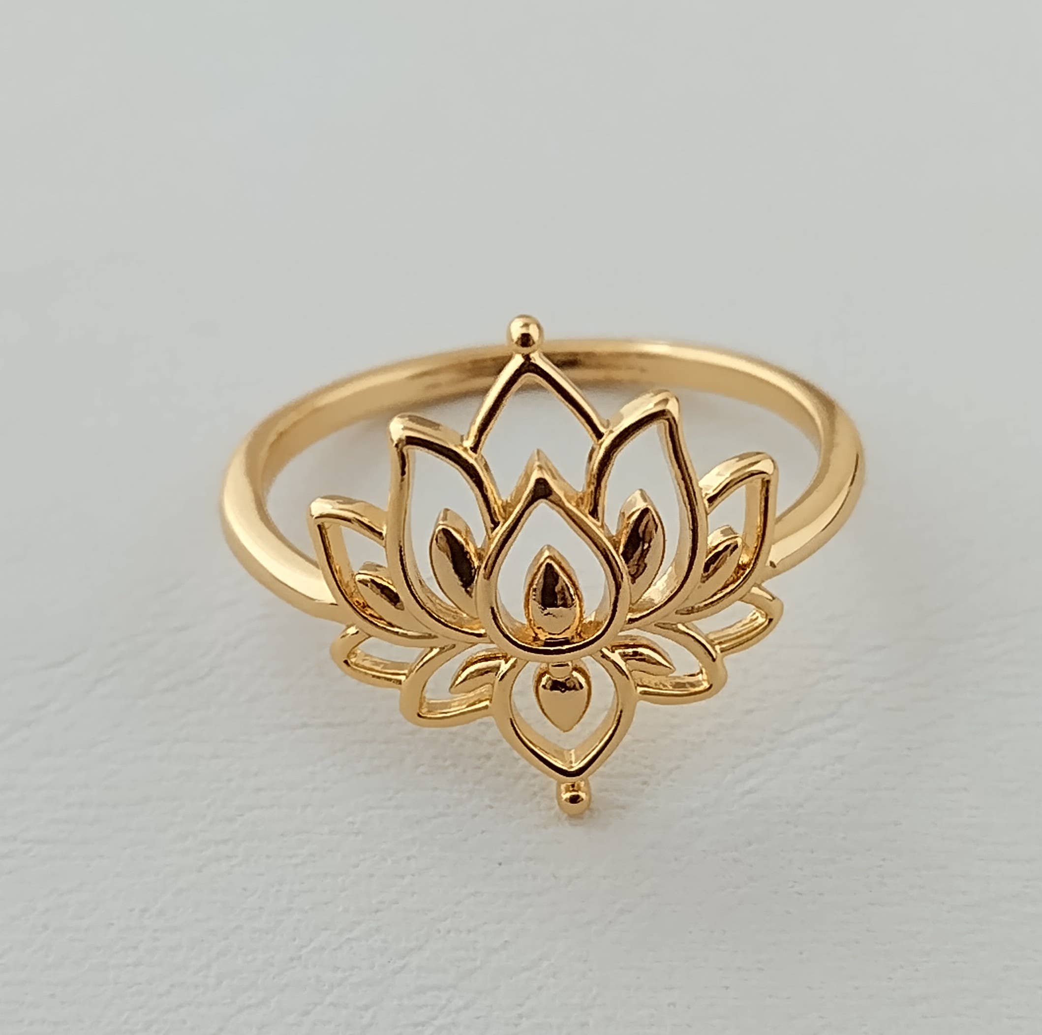 Gold Lotus Ring, Silver Lotus Ring, Indian Ring, OM Ring: Gold ...